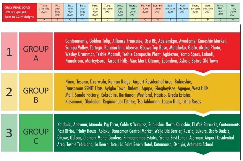 ECG DUMSOR TIME TABLE OR SCHEDULE