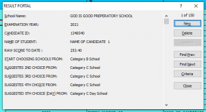 For 2021 BECE School Selection, use GEN BECE Placement Pack
