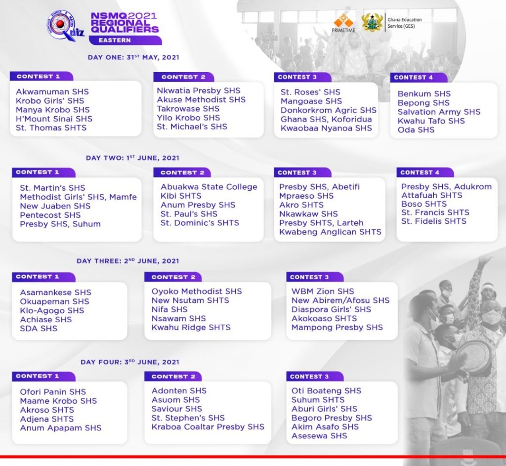 #NSMQ2021 #NSMQRegionals - Regional Qualifiers and Pairings Out