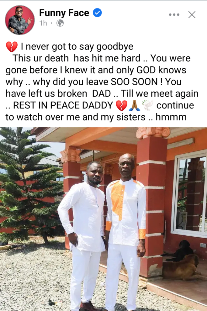 Sad News Hit Funny Face As He Announces His Father's Death - Ghana ...