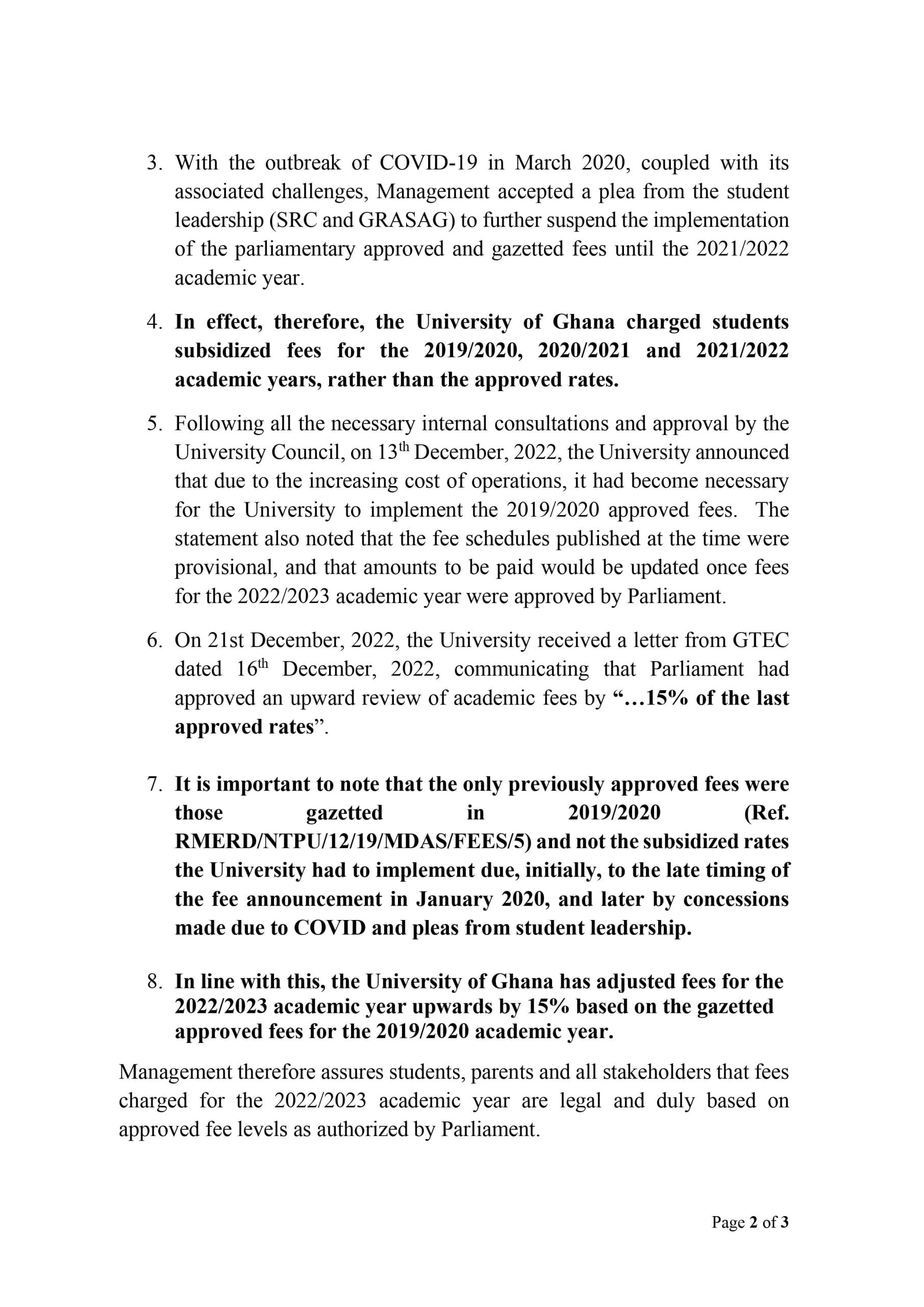 University of Ghana Sets Record Straight Over Illegal Increment of Fees ...