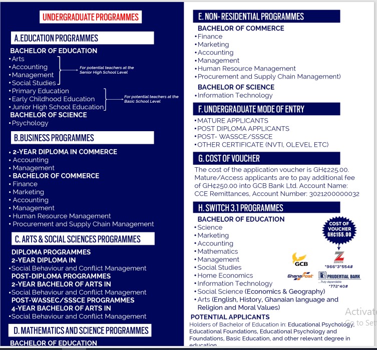 UCC College of Distance Education (CoDE) Forms 2023/2024 - Ghana ...