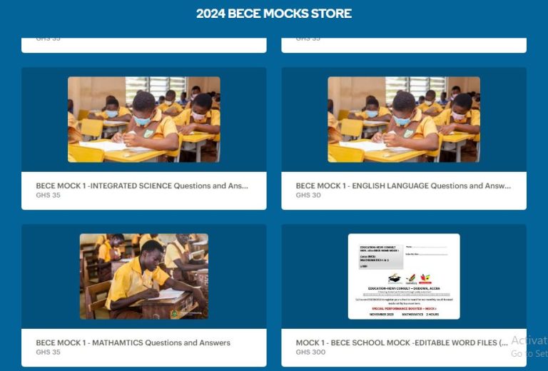 Buy and Download BECE Mock 1 Questions and Answers for 2024