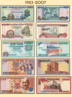 All Ghana Cedi Notes From Independence to Date: PICTURES