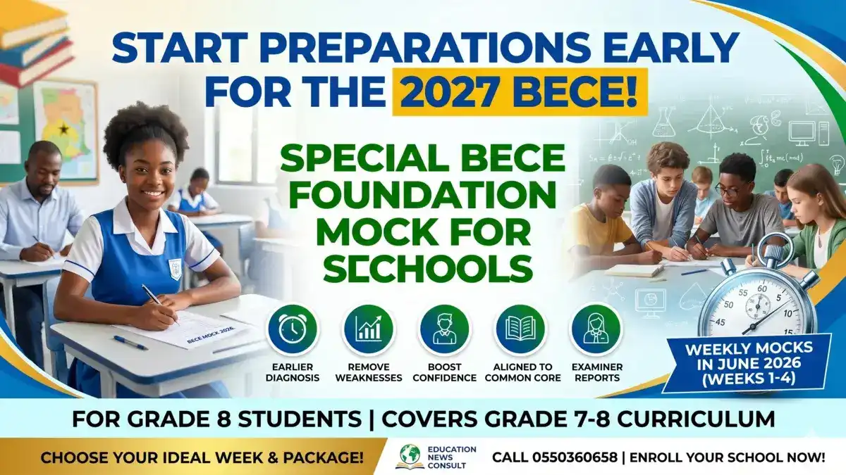 Register for Grade 8 special BECE foundation mock for schools