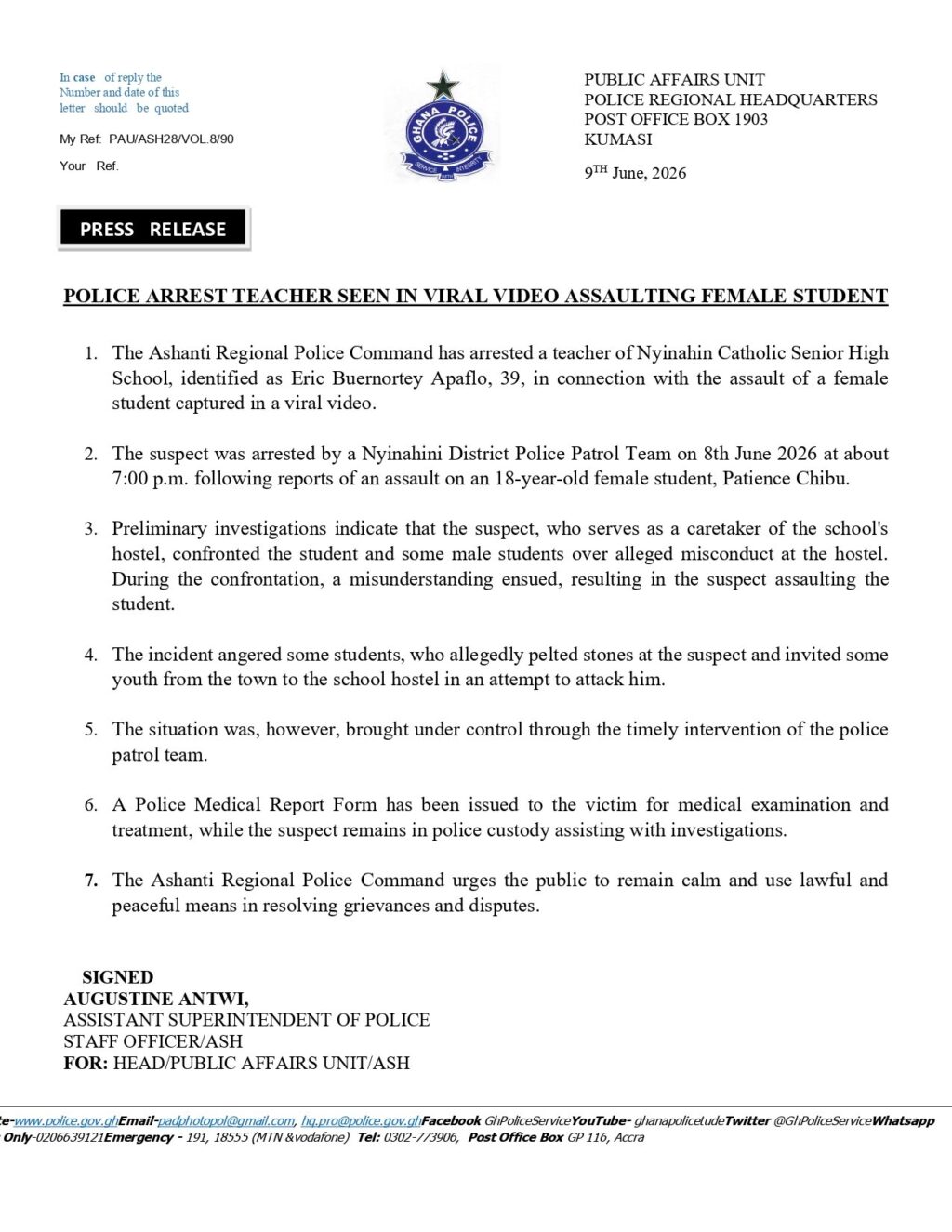 Police arrests teacher seen in viral video assaulting female student